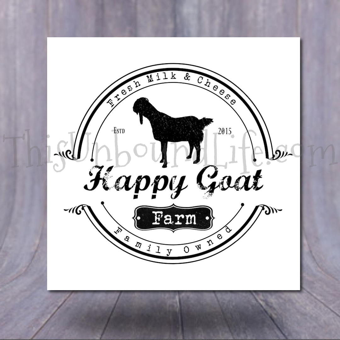 Round Goat Logo, Homestead Logo, Pre-made Logo, Custom Farm Logo, Farm ...
