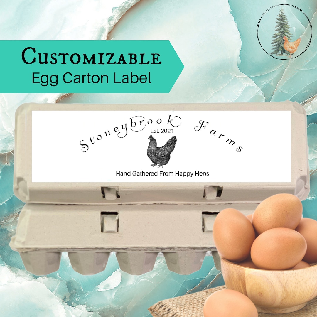 Barred Rock Custom Egg Carton Label Printable Digital Download Designed ...