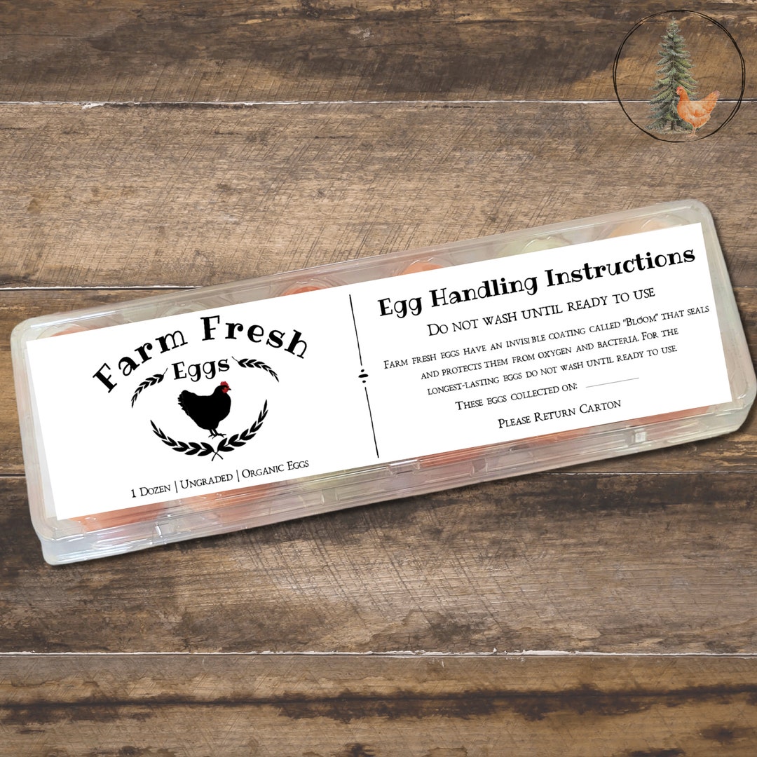 Blk Chicken, Black & White Printable Egg Carton Label, Digital Download ...