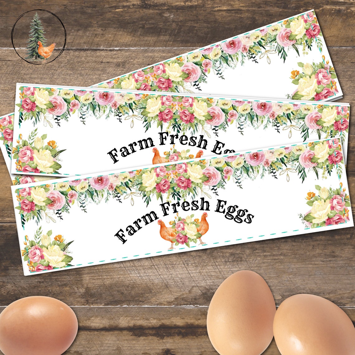 Rosy Chicken Printable Egg Carton Label, Digital Download , Includes ...