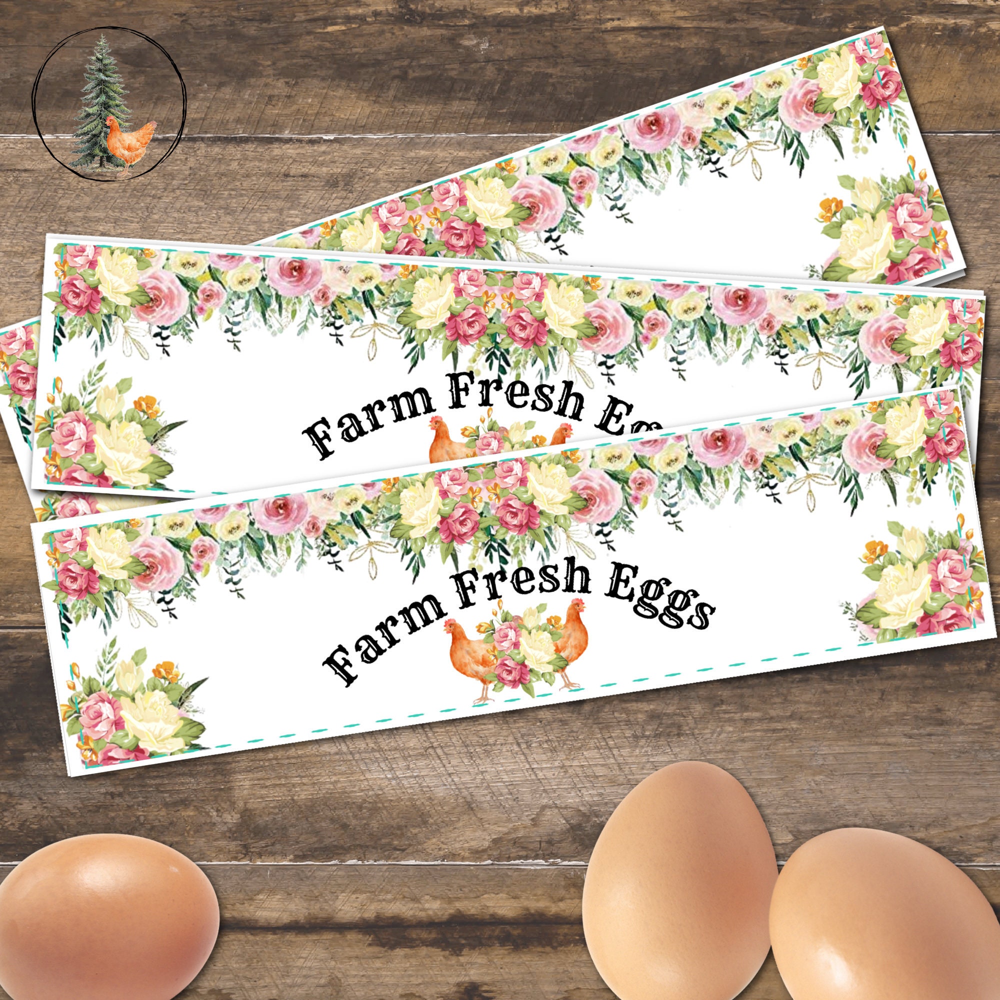 Rosy Chicken Printable Egg Carton Label, Digital Download , Includes ...