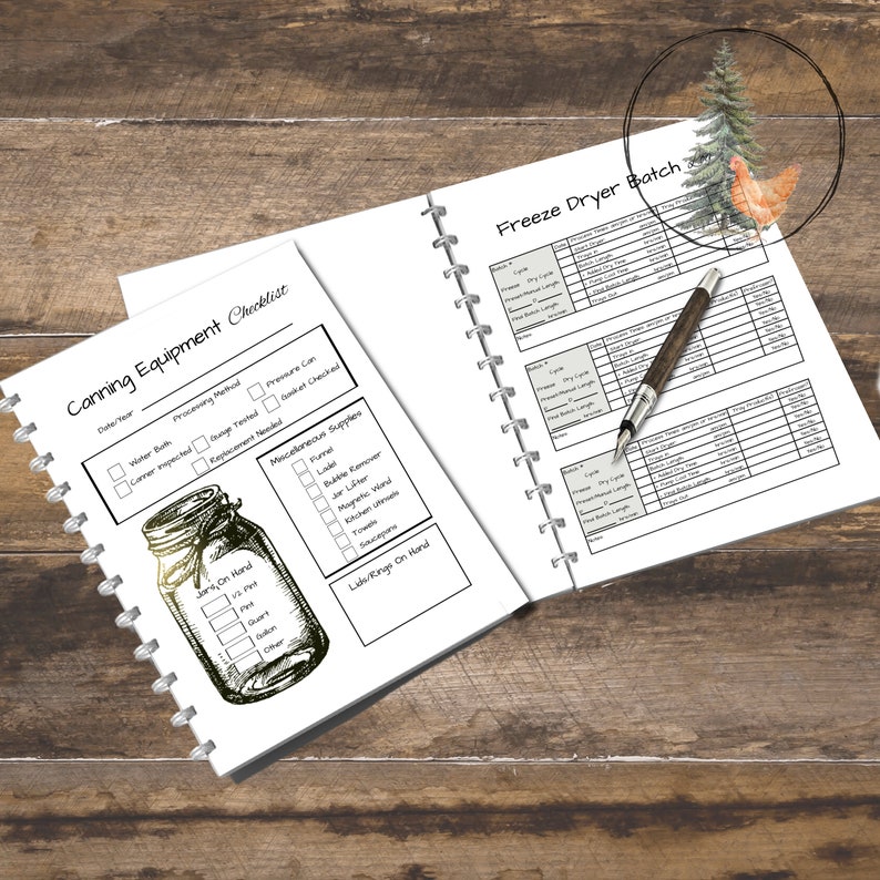 15 PAGE Food Preservation Log Digital Download PDF Canning Records ...