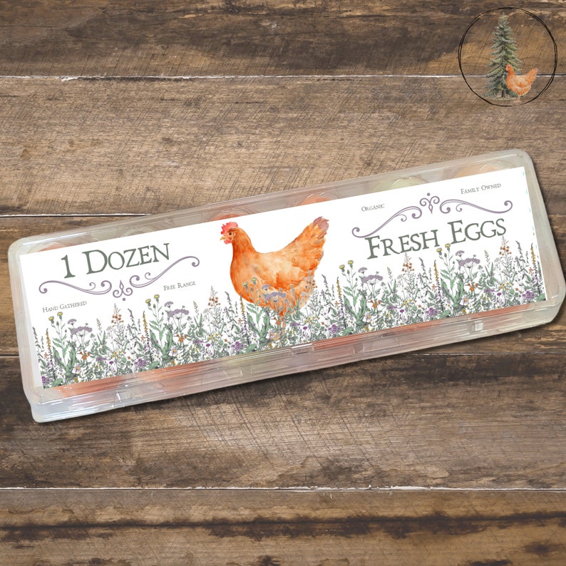 Floral Border Printable Egg Carton Label, Digital Download , Includes ...