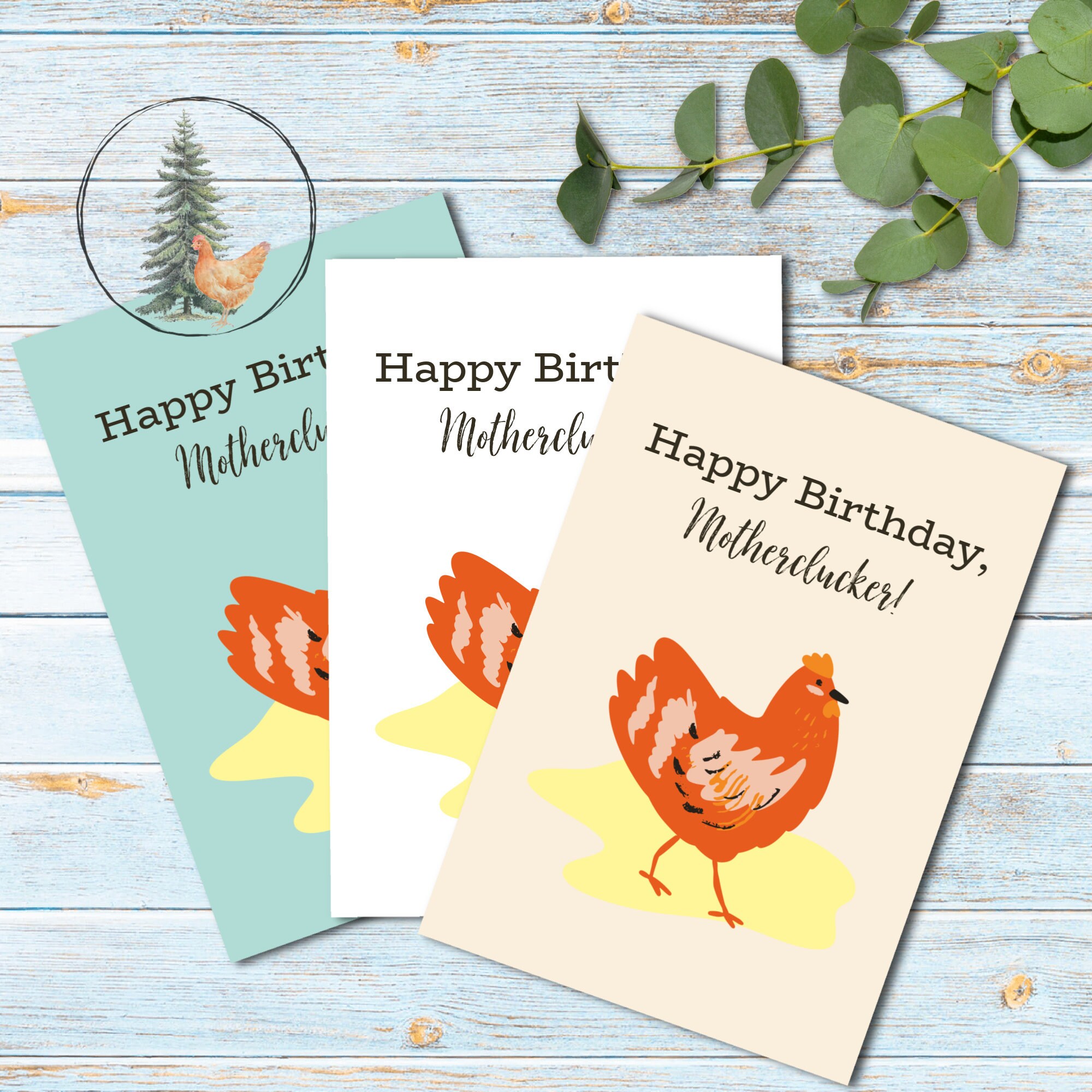Funny Chicken Birthday Card, Printable Greeting Card, Digital Download ...