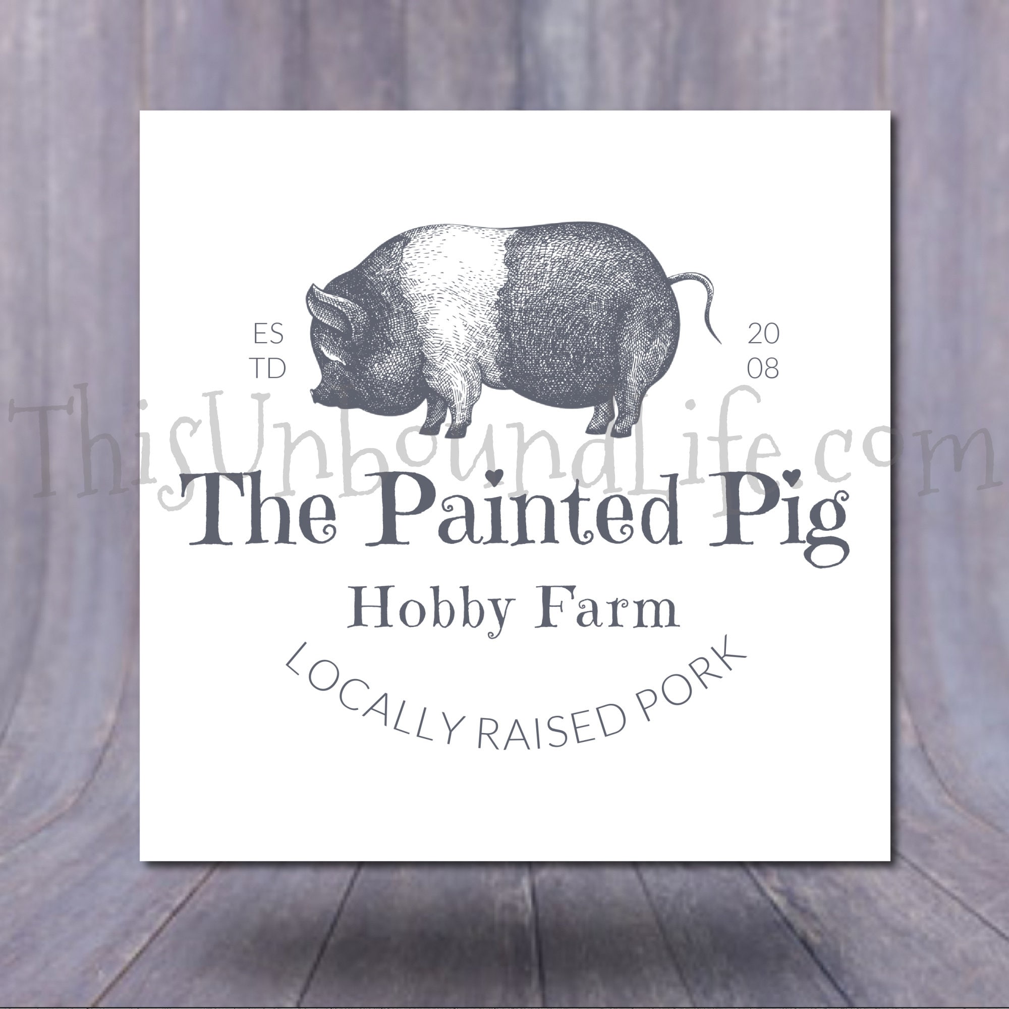 Pig Farm Logo, Homestead Logo, Pre-made Logo, Custom Farm Logo, Farm ...