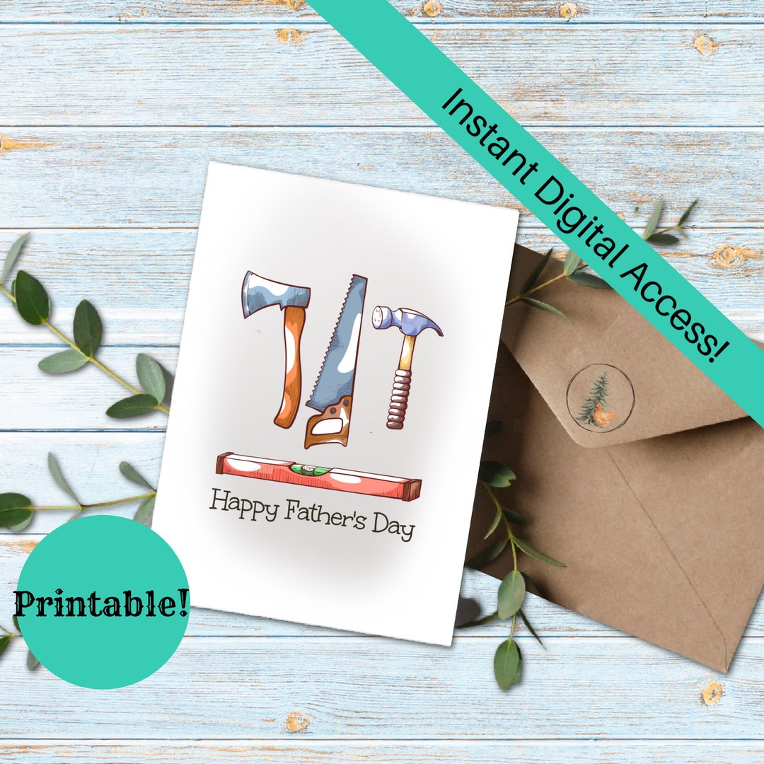 Tools Father's Day Card, Printable Greeting Card, Digital Download ...