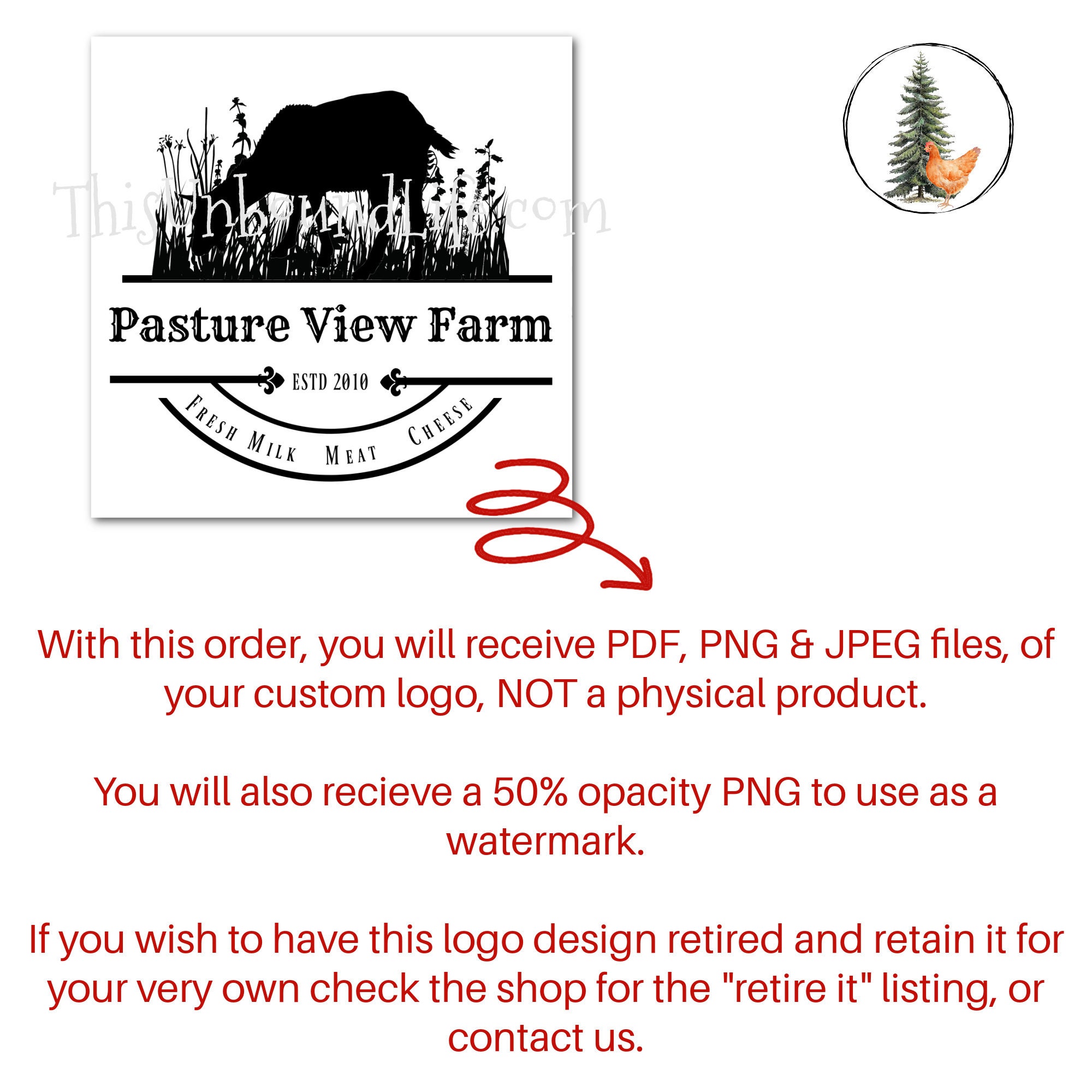 Grazing Goat Logo, Goat Farm Logo, Homestead Logo, Pre-made Logo ...