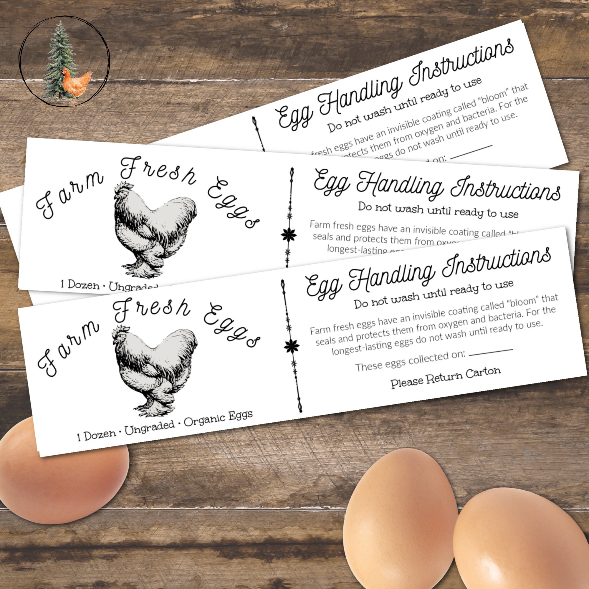 Fluffy Chicken Egg Carton Label Printable Digital Download JPEG/PNG/PDF ...