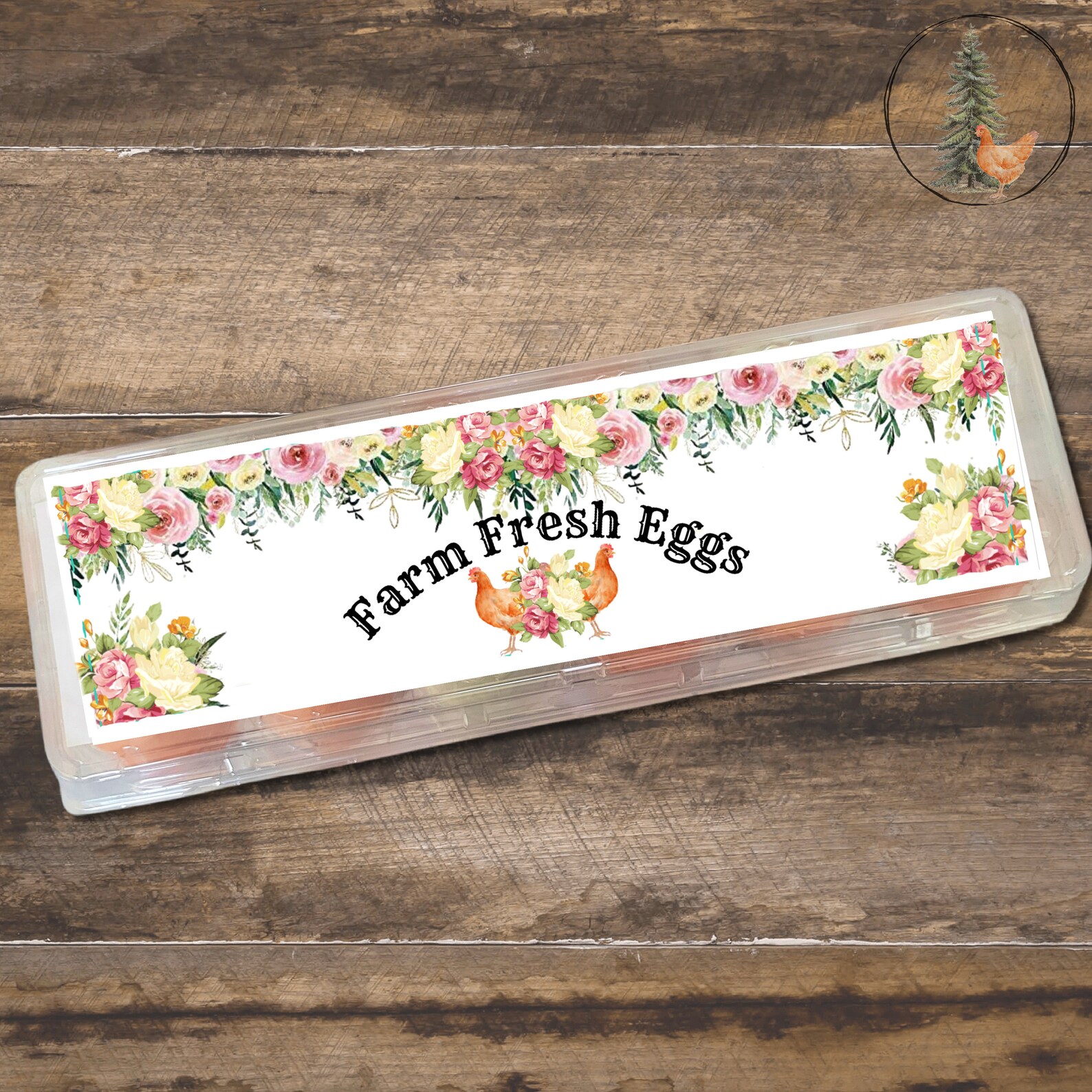 Rosy Chicken Printable Egg Carton Label, Digital Download , Includes ...