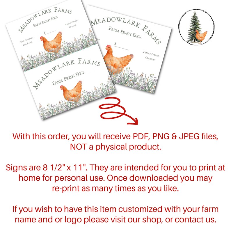 Cusomizable Eggs for Sale Sign, Digital Download , Includes JPEG and ...