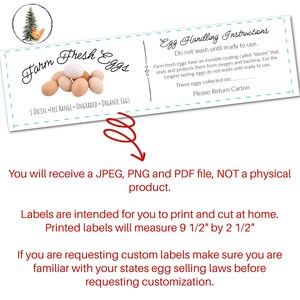 Farm Fresh Eggs Label: Printable Egg Carton Stickers (digital Download ...