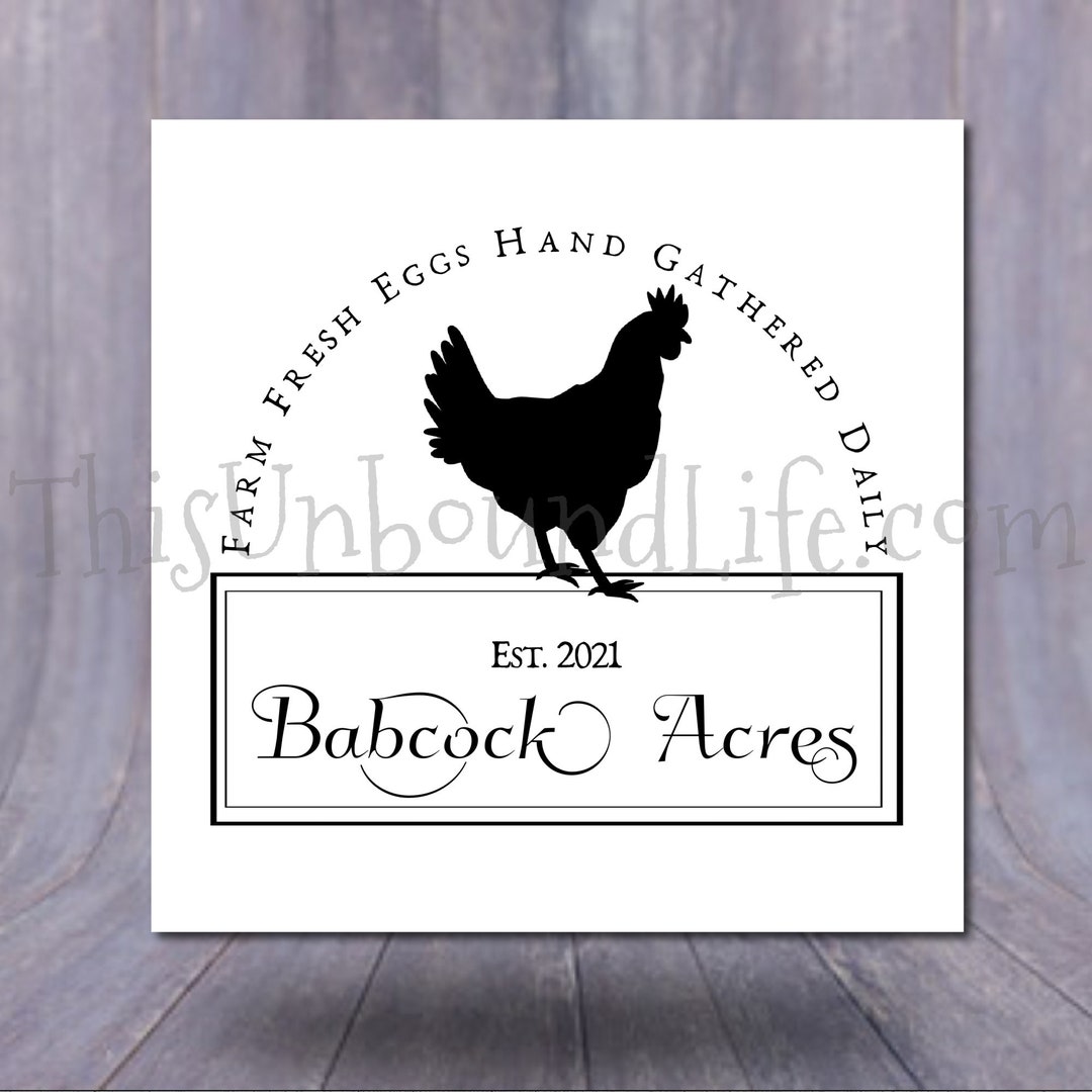 Black and White Chicken Logo, Chicken Farm Logo, Homestead Logo, Pre ...