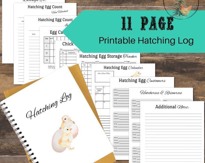 Chicken Incubation Journal, Printable Hatching Tracker, Backyard Flock ...