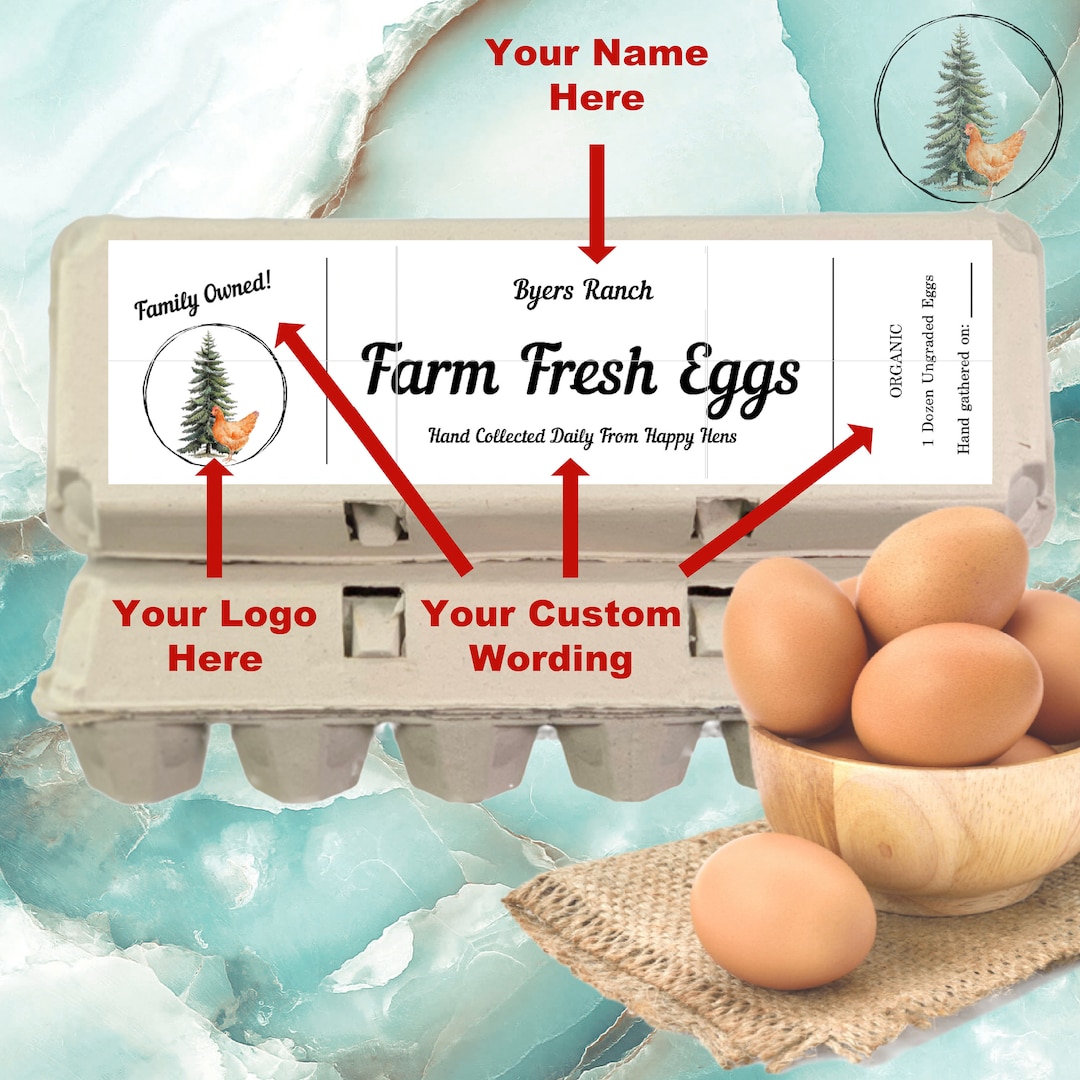 Completely Customizable Egg Carton Label Printable Digital Download Add ...