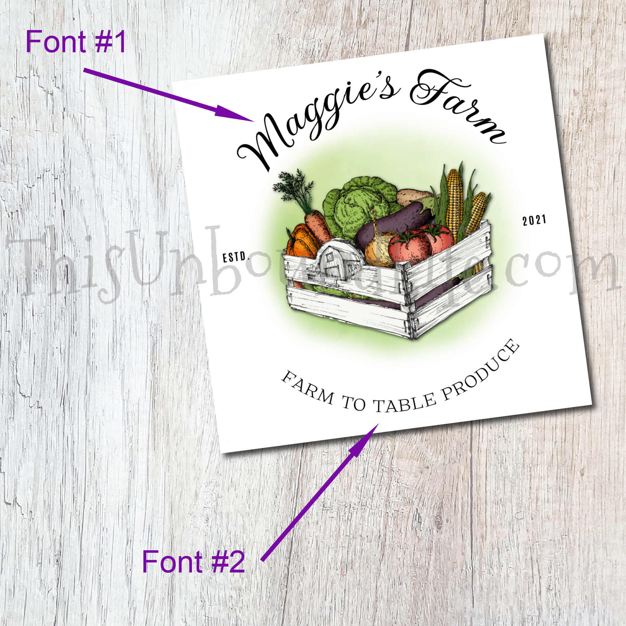 Custom Farm Produce Box Logo Design: Full Color Branding (digital File ...