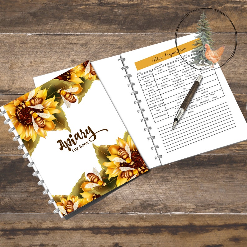 Sunflower & Bee 11 Page Apiary Log Book Digital Download-pdf - Etsy