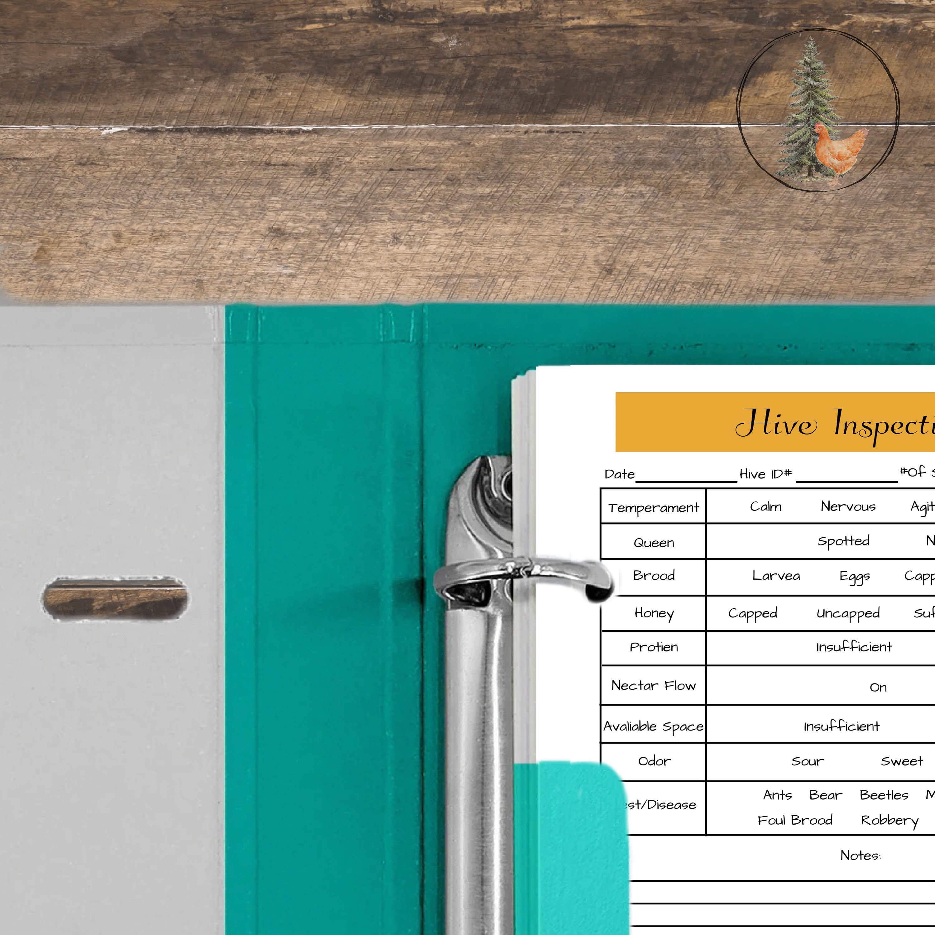 11 Page Apiary Log Book Digital Download-pdf Bee Keeping Logbook Honey ...