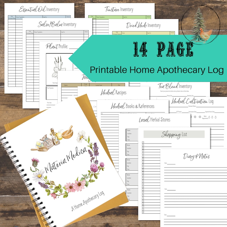 Home Apothecary Log Book: Materia Medica, Homestead & Foraging (digital ...