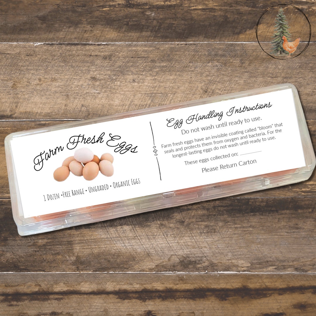 Farm Fresh Eggs Printable Egg Carton Label Digital Download - Etsy