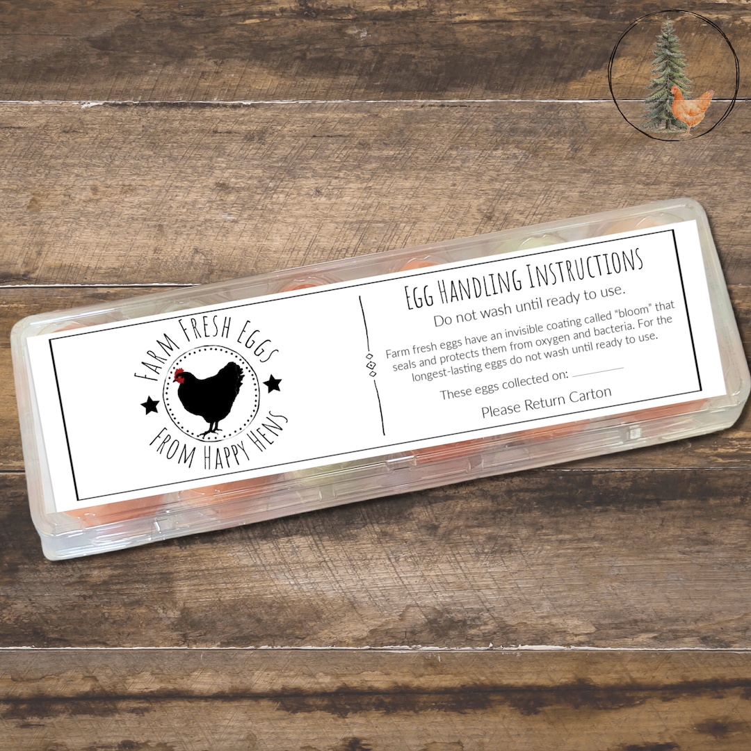 Black Chicken - Printable Egg Carton Label, Digital Download , Includes ...