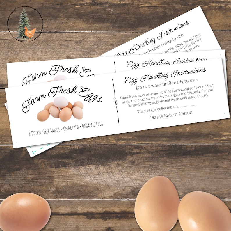 Farm Fresh Eggs Printable Egg Carton Label Digital Download - Etsy