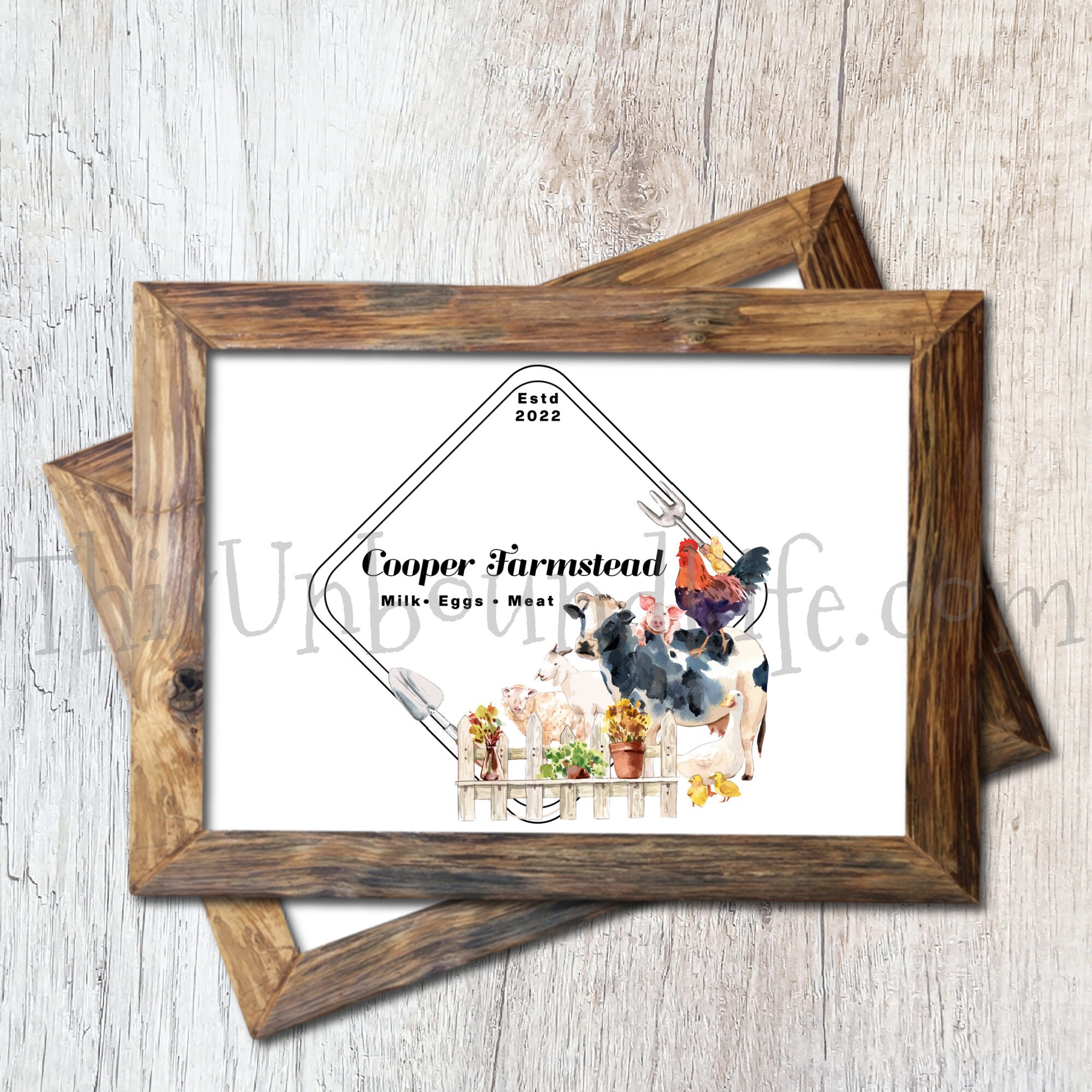 Watercolor Logo, Homestead Logo, Farmstead Logo, Pre-made Logo, Custom ...