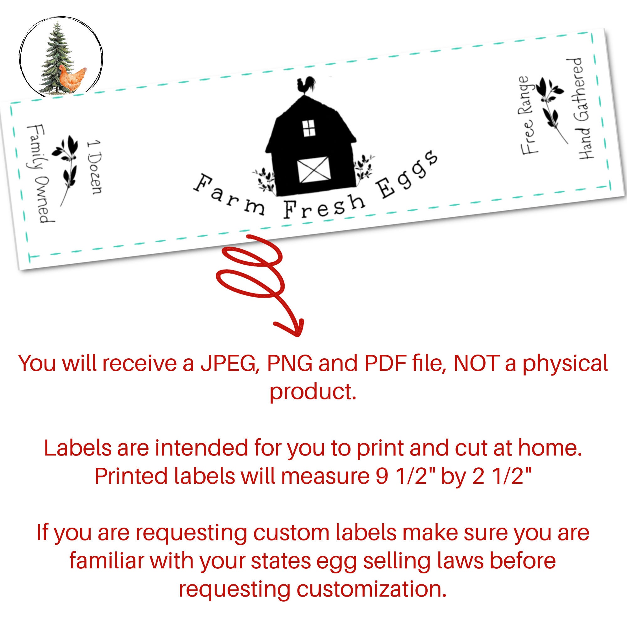 Little Barn Egg Carton Labels Printable Egg Carton Label, Digital ...