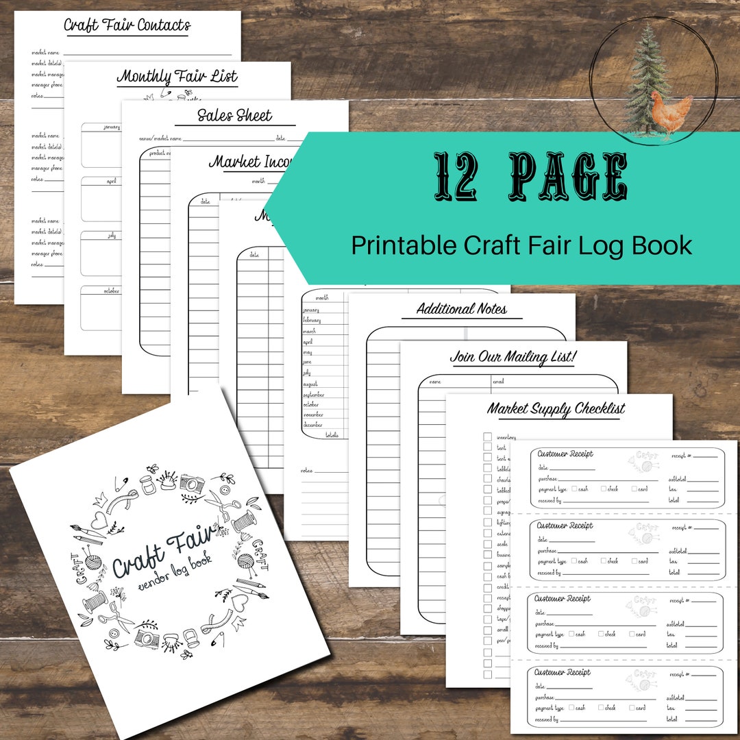 12 Page Craft Fair Log Book | Digital Download-pdf | Logbook | Craft ...