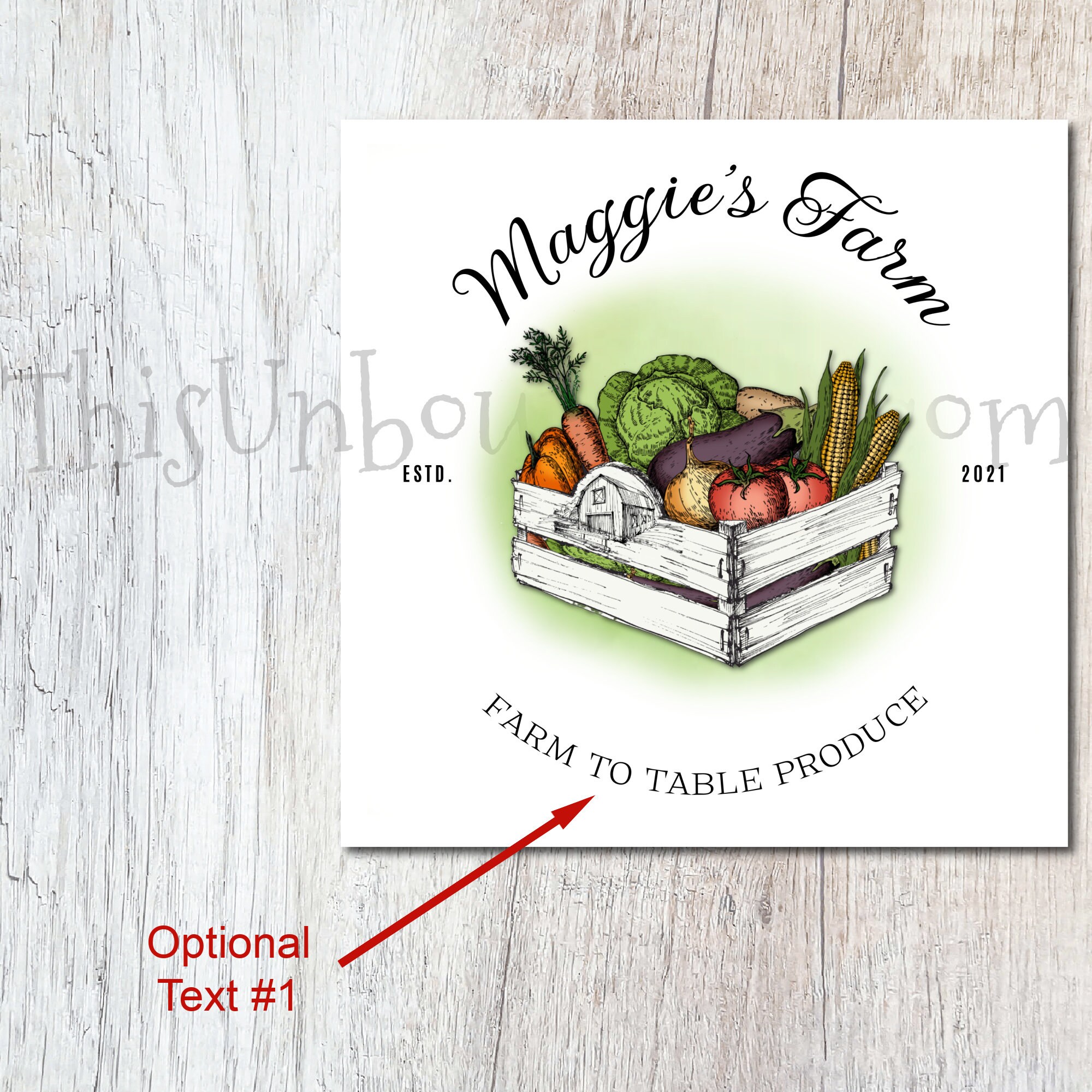 Custom Farm Produce Box Logo Design: Full Color Branding (digital File ...