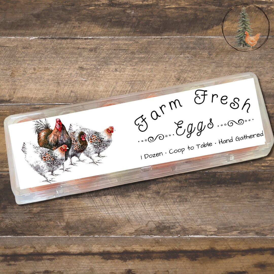 Flock of Chickens Egg Carton Labels Printable Egg Carton - Etsy