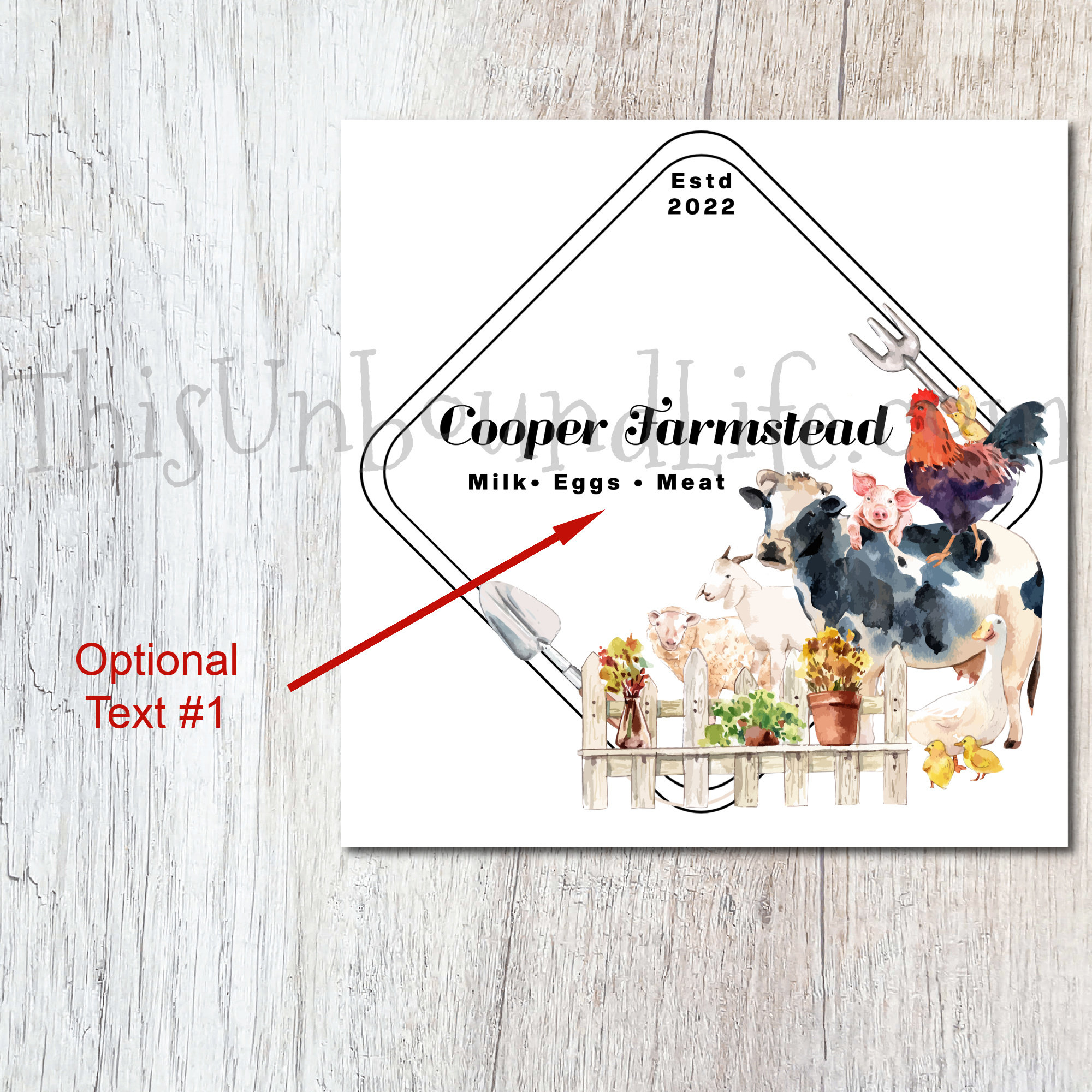 Watercolor Logo, Homestead Logo, Farmstead Logo, Pre-made Logo, Custom ...