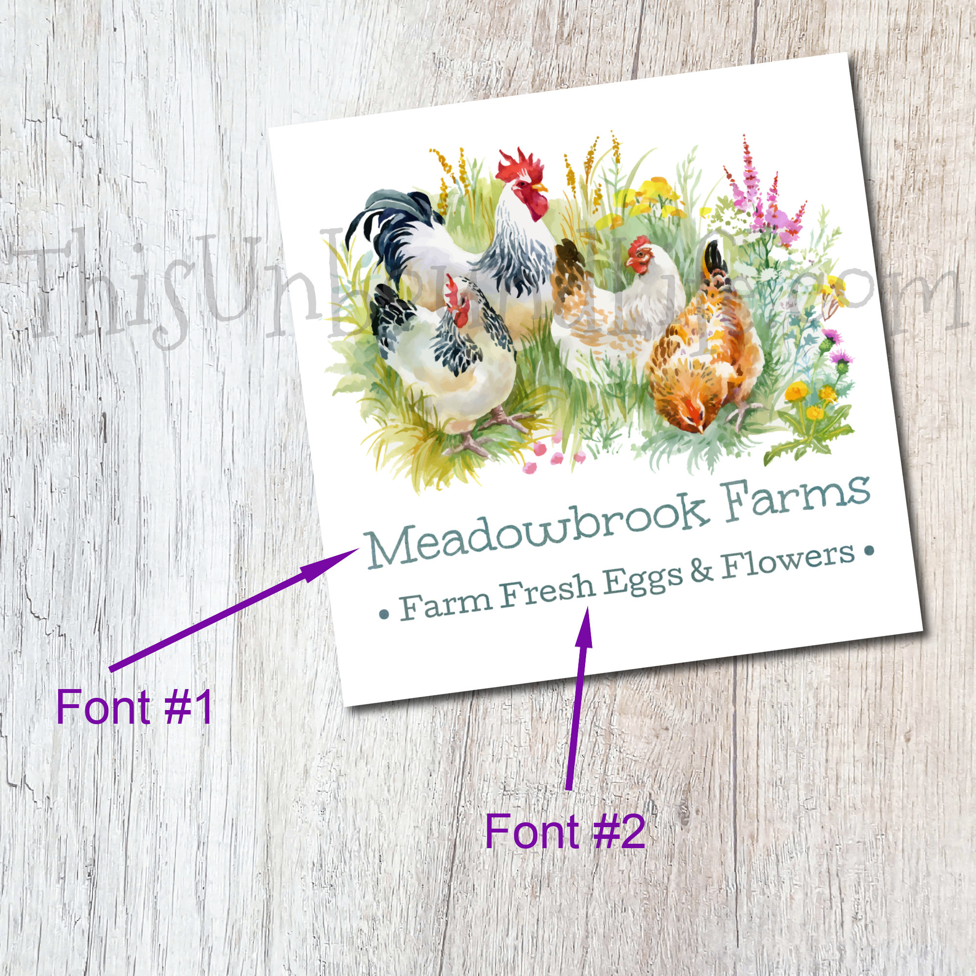 Floral Chicken Farm Logo Design: Homestead Branding (digital File) - Etsy