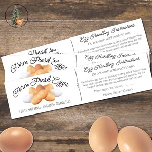 Farm Fresh Eggs - Printable Egg Carton Label, Digital Download JPEG/PNG ...