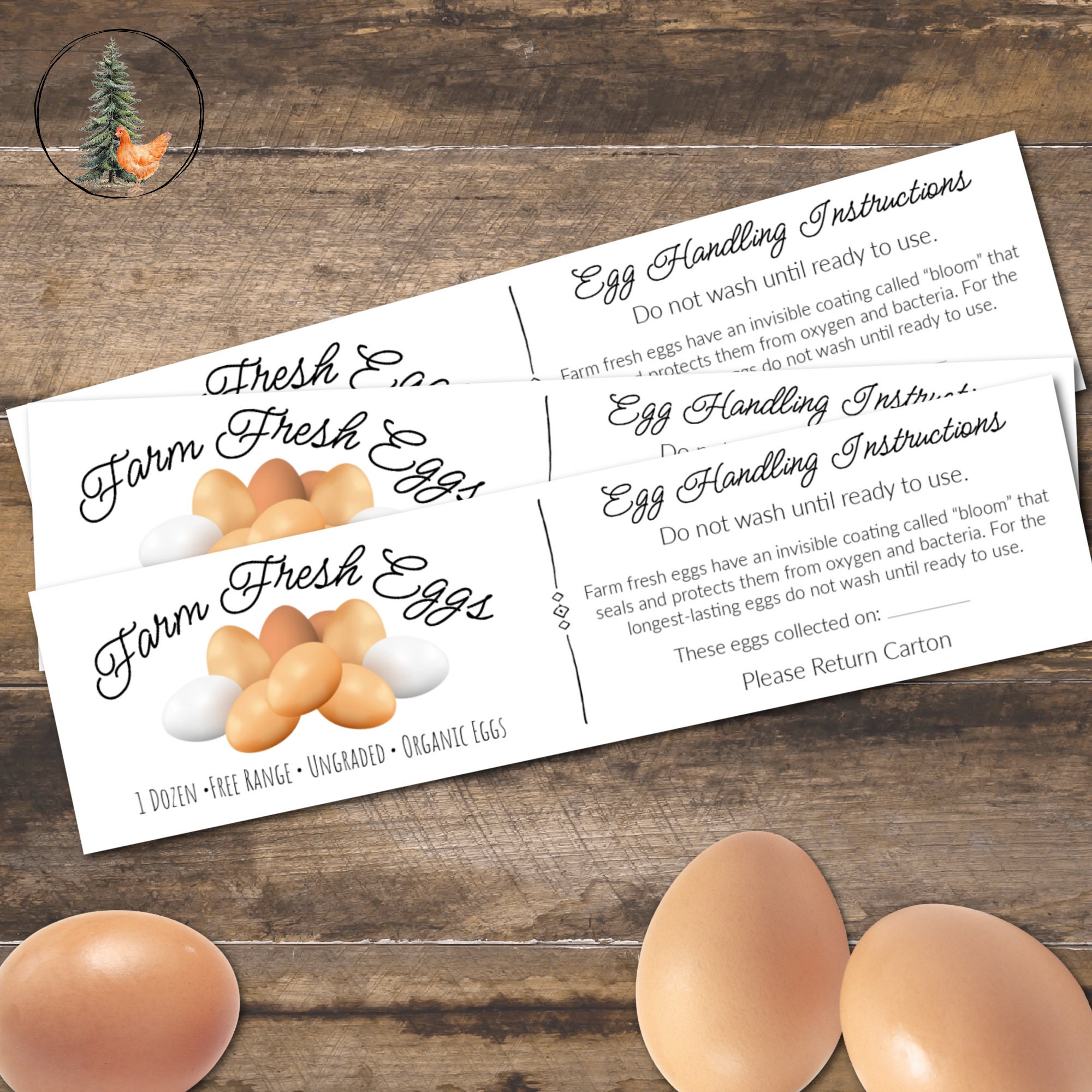Farm Fresh Eggs Printable Egg Carton Label, Digital Download JPEG/PNG ...