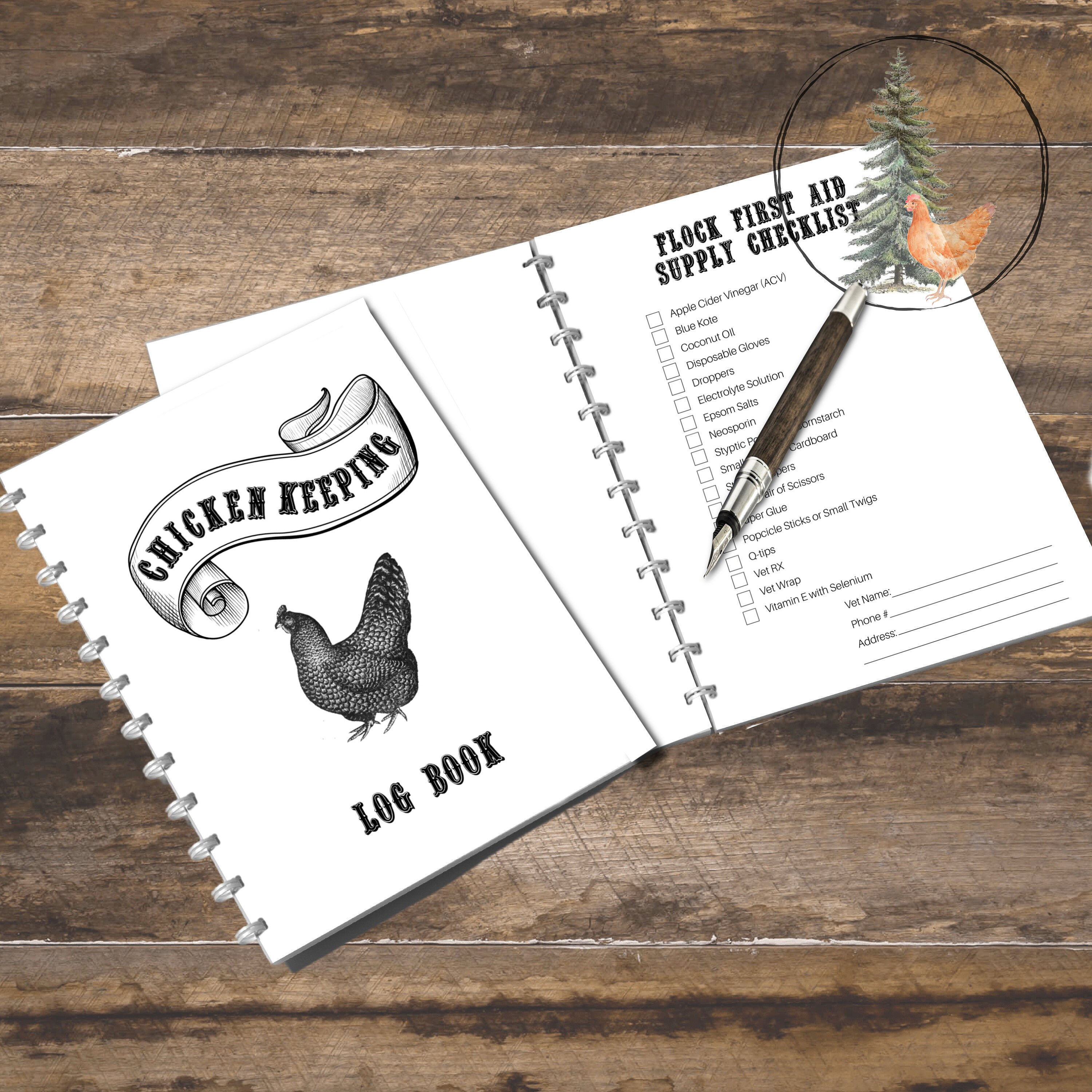 Chicken Keeping Log Book: 21-page Printable Homestead Journal (digital ...