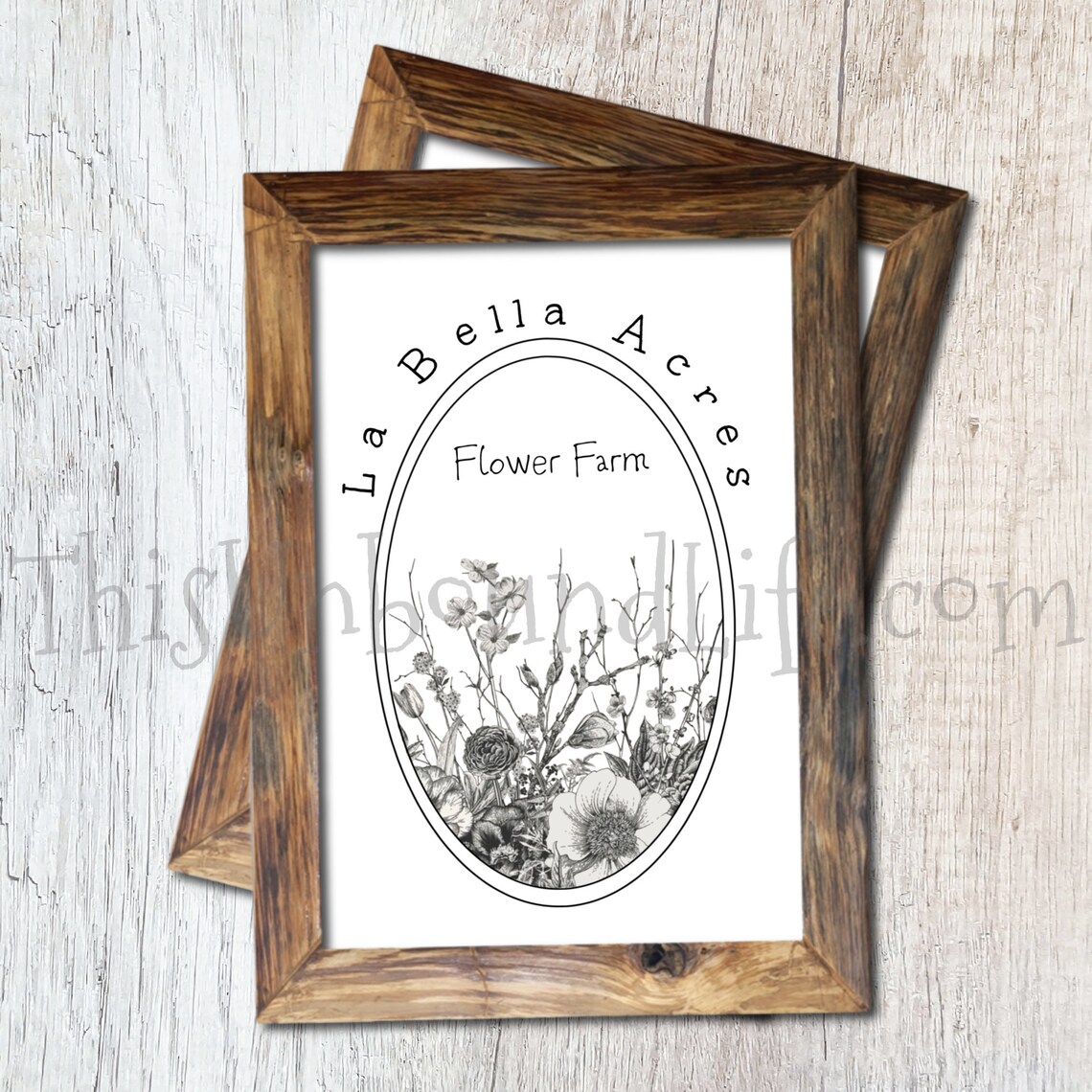 Black and White Floral Logo, Homestead Logo, Pre-made Logo, Custom Farm ...