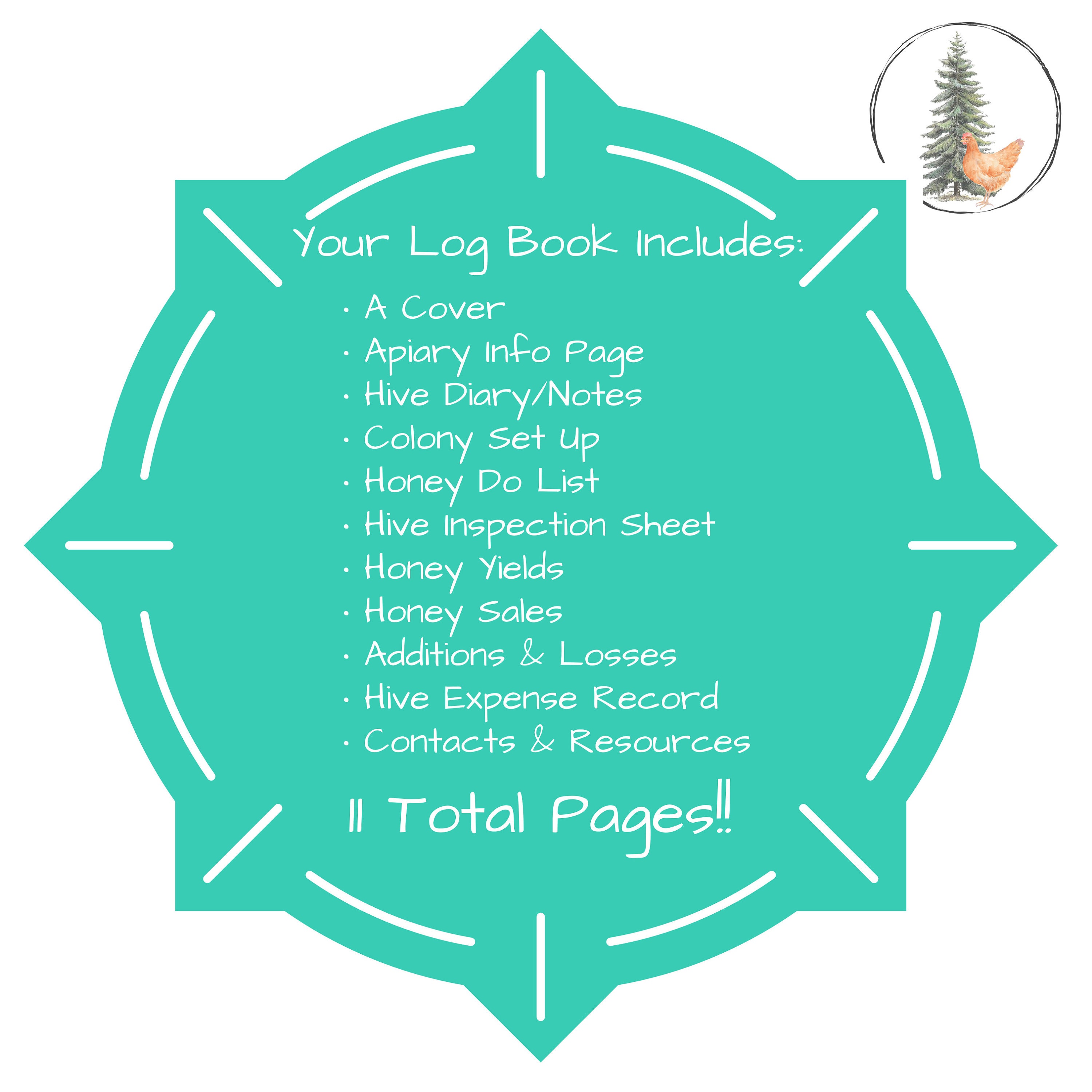 11 Page Apiary Log Book Digital Download-pdf Bee Keeping Logbook Honey ...
