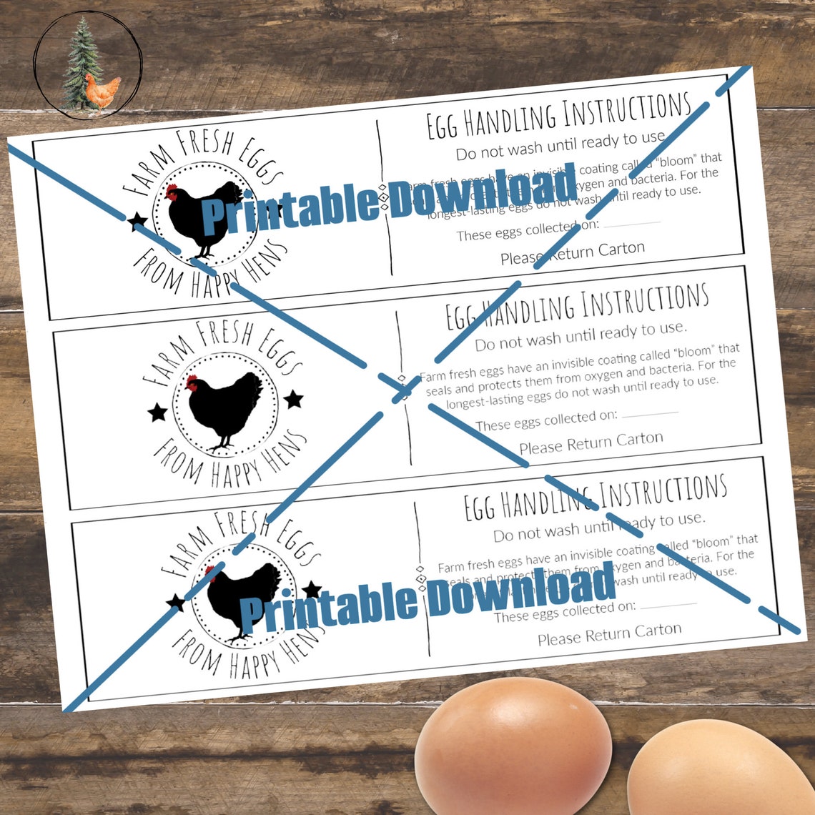 Black Chicken Printable Egg Carton Label Digital Download - Etsy