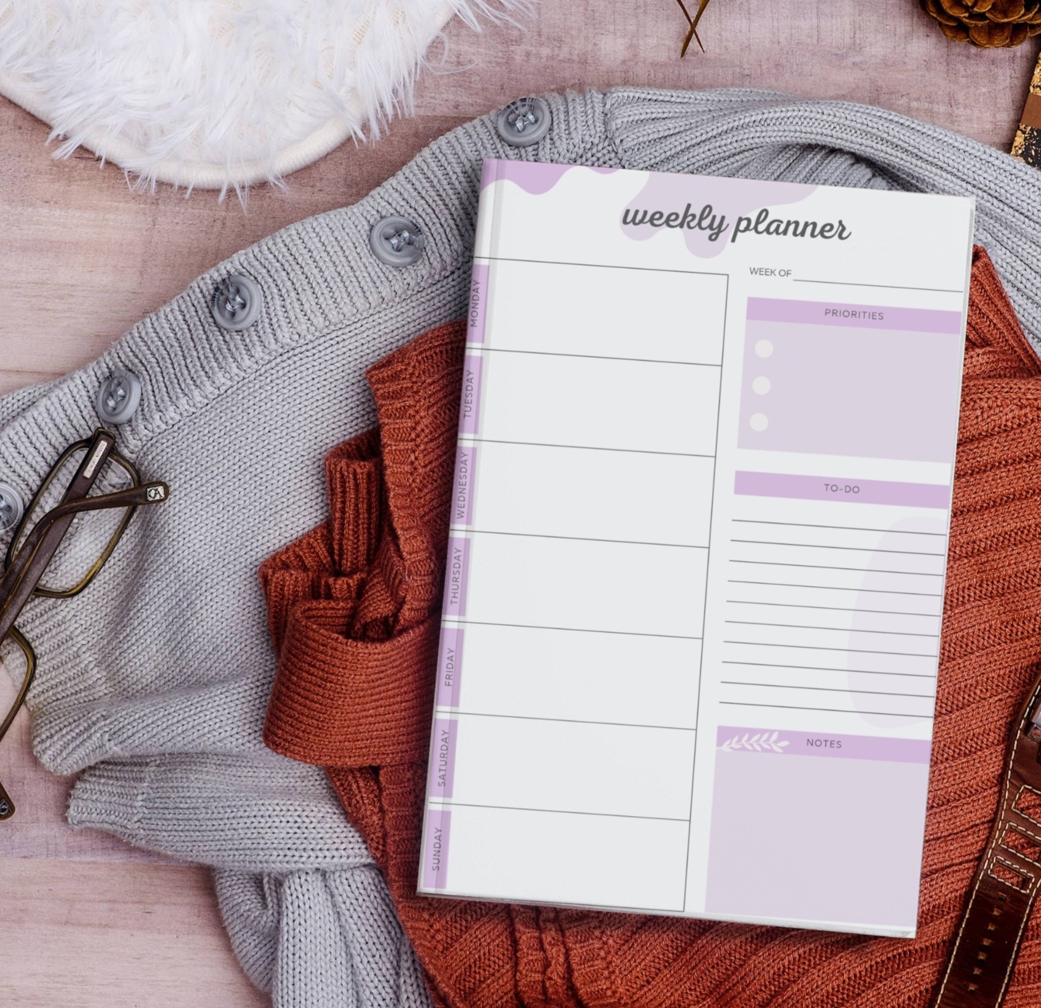 Printable Weekly Planner - Stay Organized and On-track. Size 8.5"x11 ...