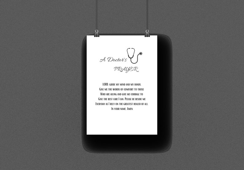 Printable Doctor Prayer Wall Art | Medical Office Inspirational Decor ...