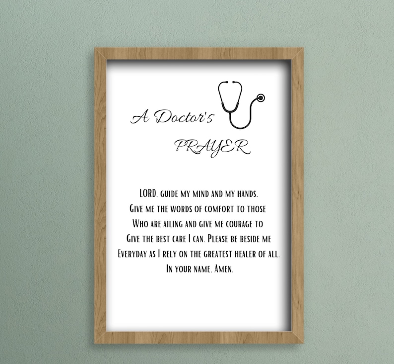 Doctor Prayer Printable Wall Art, Christian Medical Office Decor ...