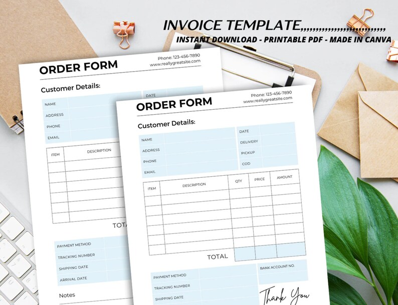 Digital Order Form: Streamline Your Process, Sky Blue and White ...
