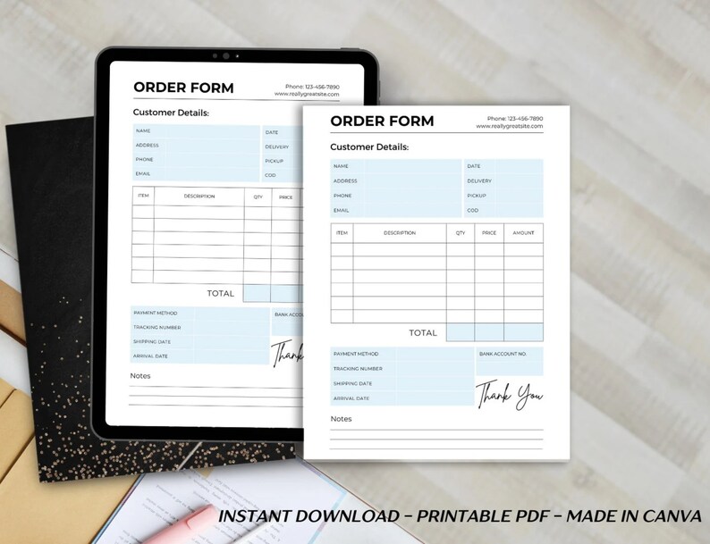 Digital Order Form: Streamline Your Process, Sky Blue and White ...