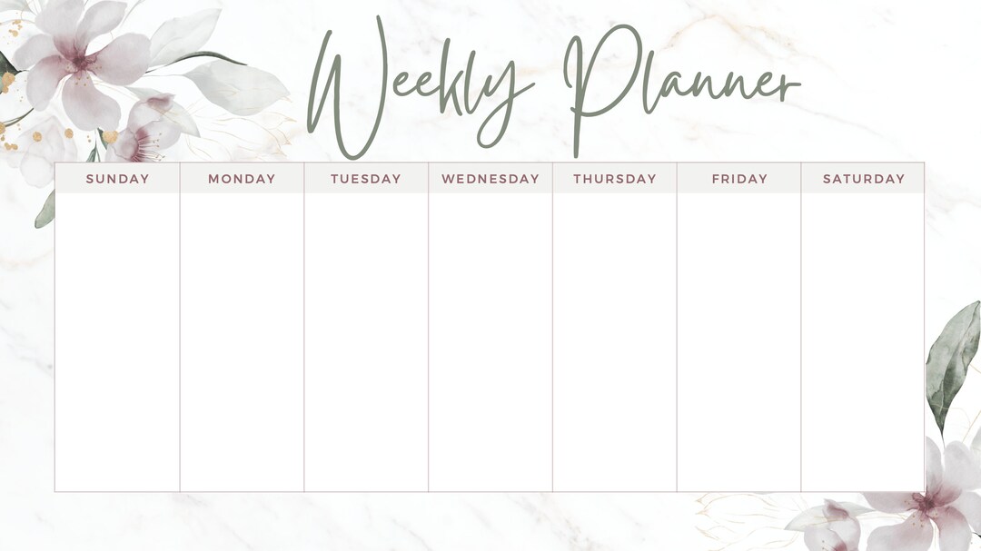 Planner Template **digital Download Only/completely Customizable** - Etsy
