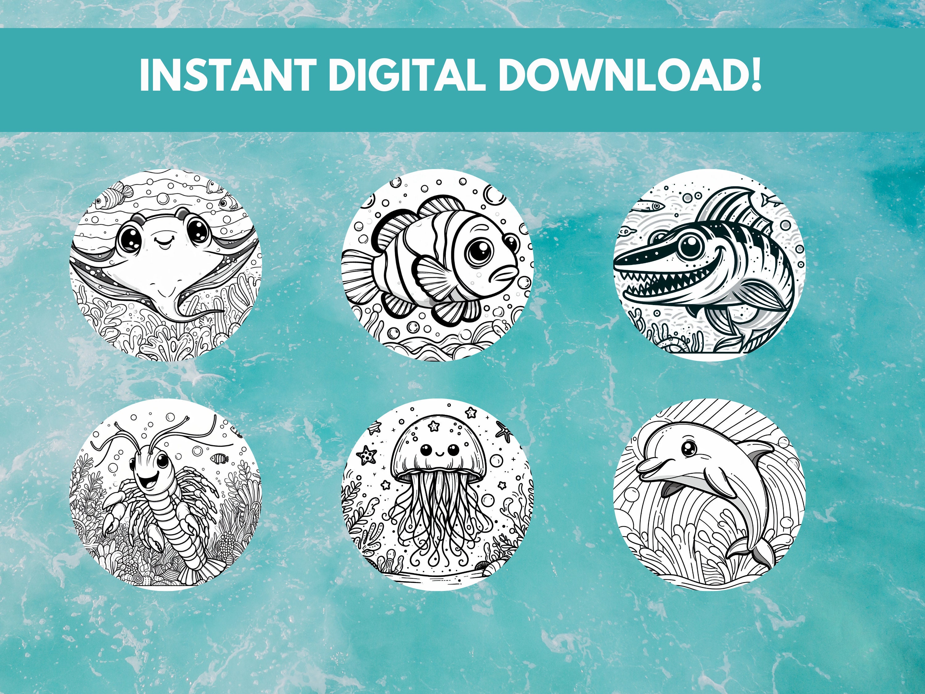 Ocean A to Z Alphabet Coloring Pages 26 Ocean Themed Coloring Pages - Etsy