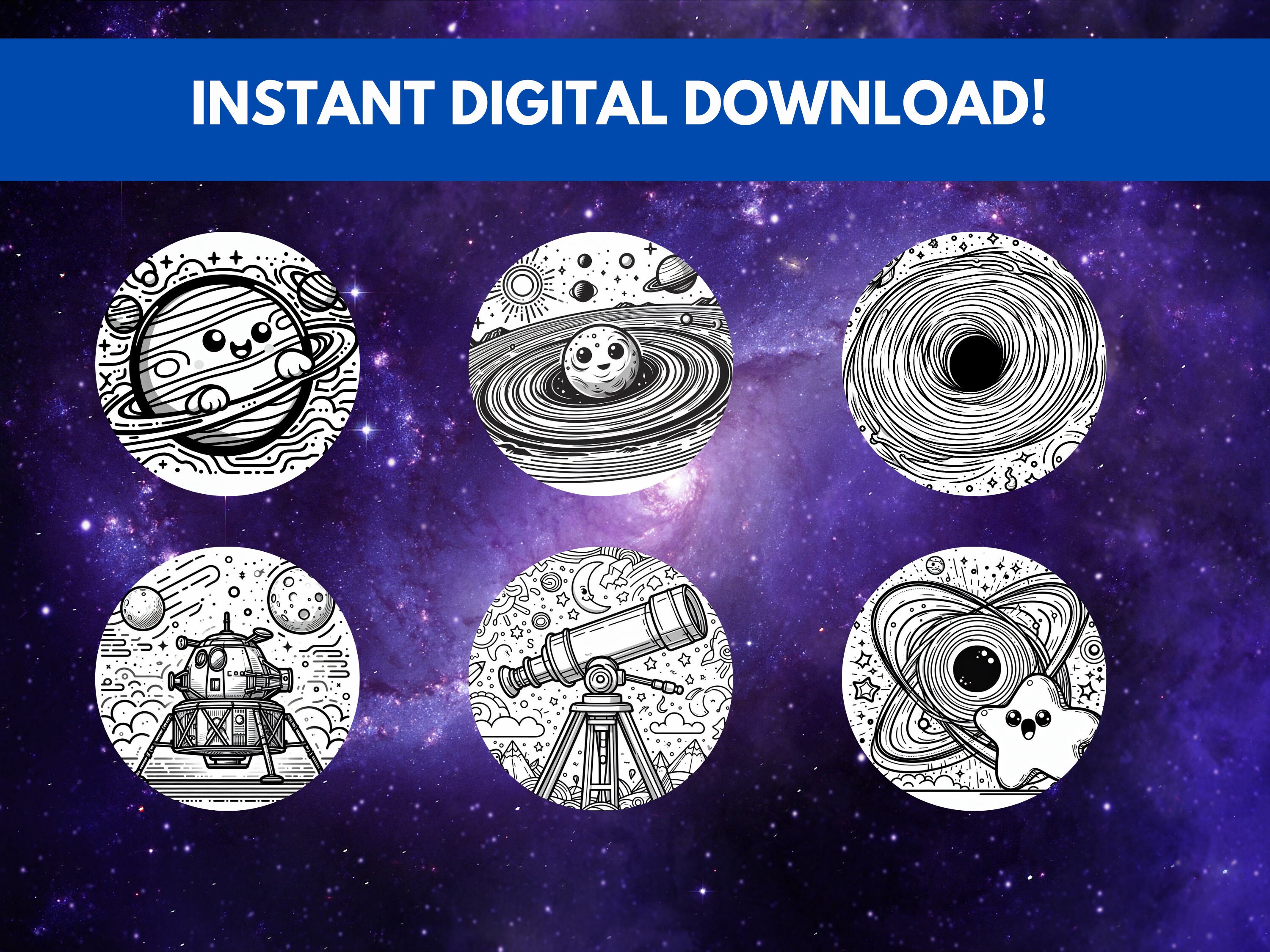 Space A to Z Alphabet Coloring Pages 26 Space Themed Coloring Pages - Etsy