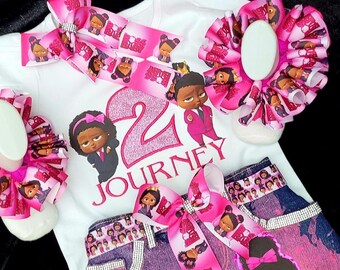 Boss Girl Baby Birthdayoverall Skirt Outfit Set Custom Outfit - Etsy