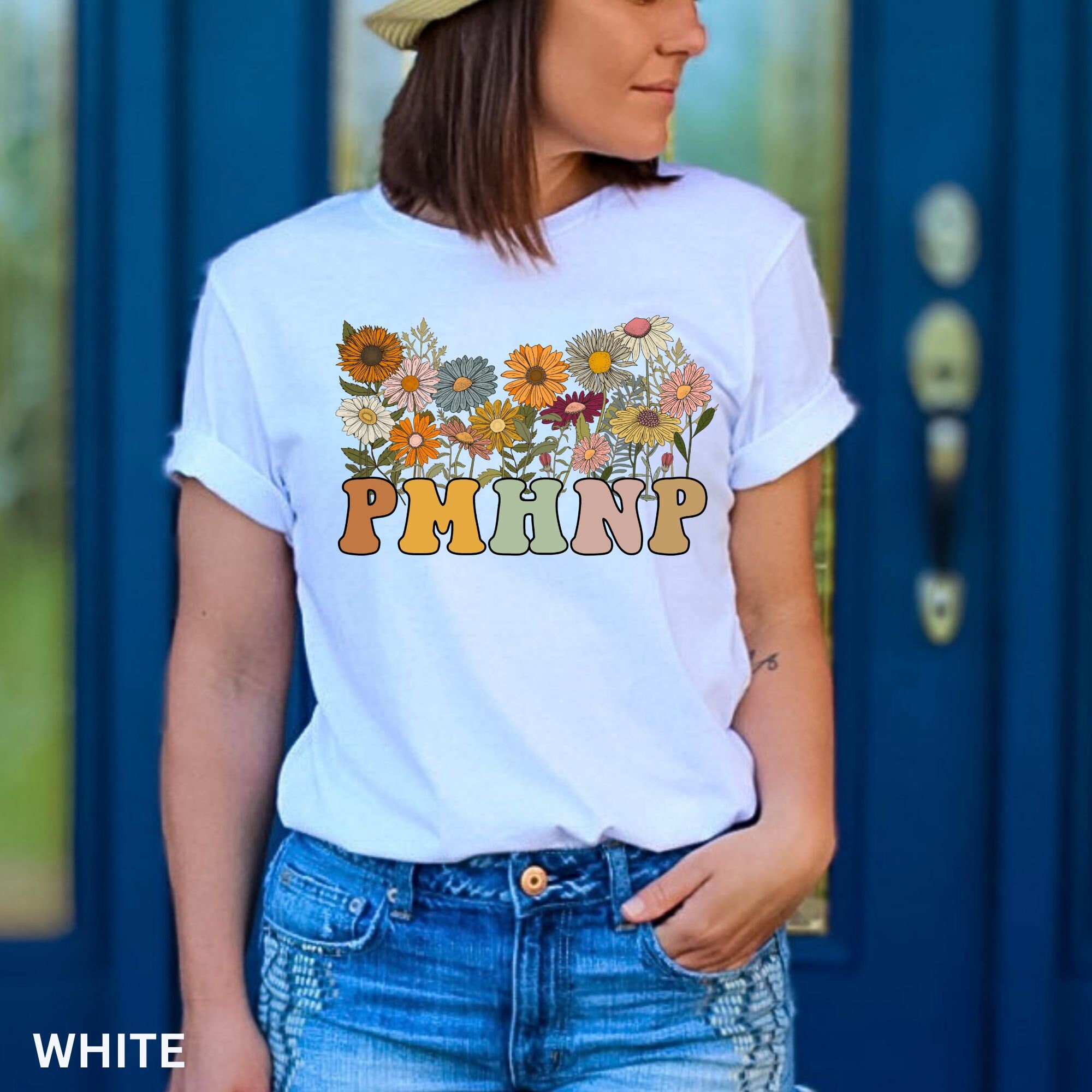 PMHNP Graduation Gift Shirts for Women Psych Nurse Retro Floral Tshirt ...