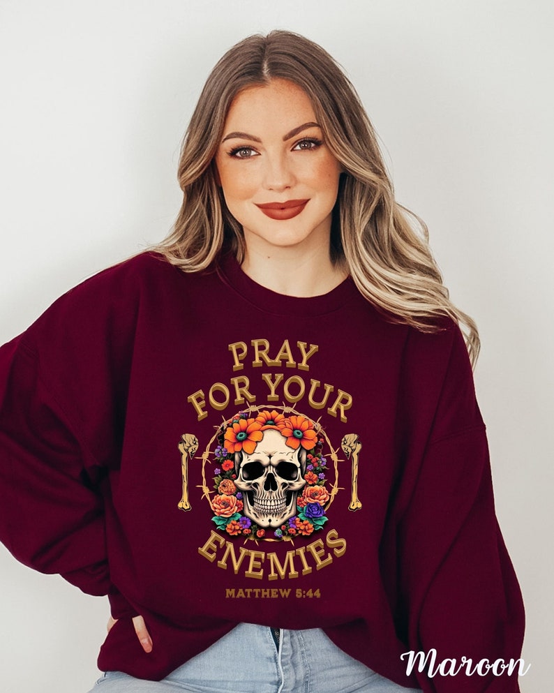 Christian Streetwear Floral Bible Verse Sweatshirt Christian Merch ...