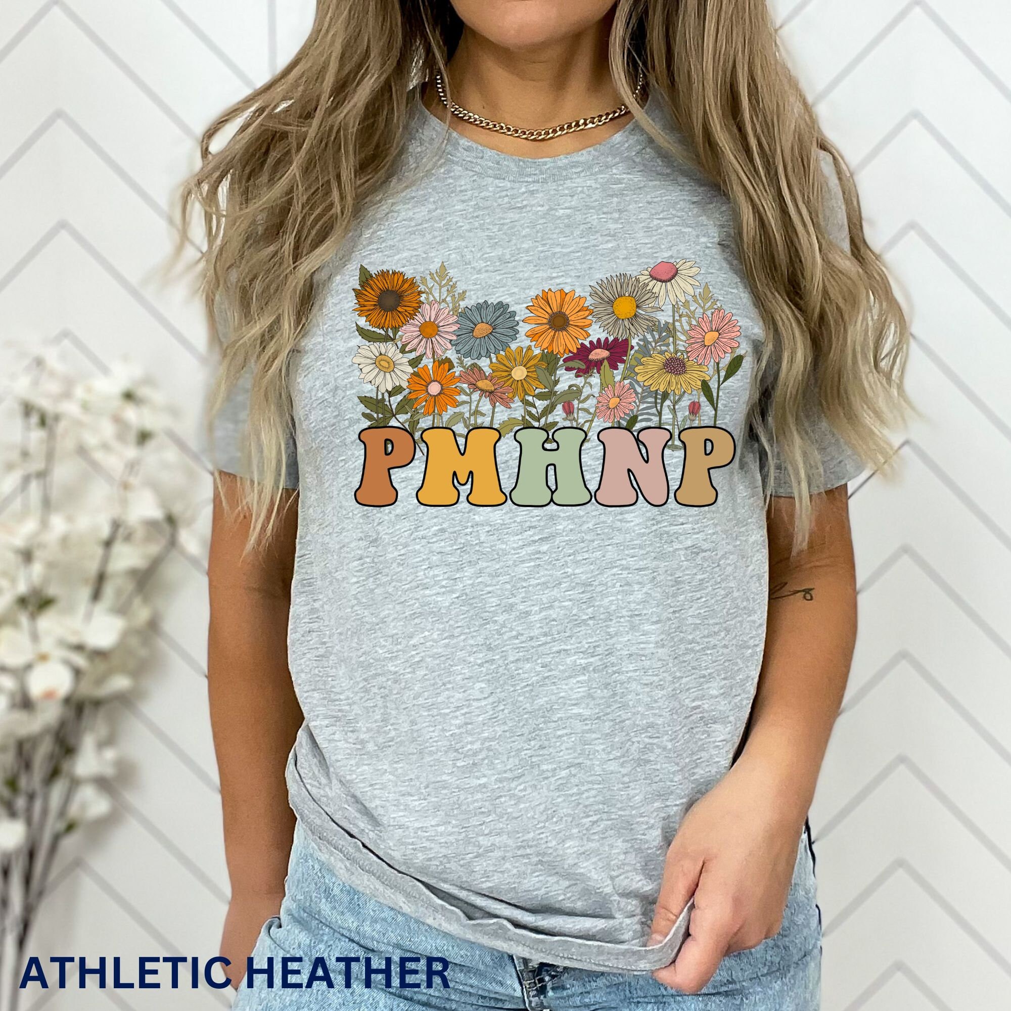 PMHNP Graduation Gift Shirts for Women Psych Nurse Retro Floral Tshirt ...